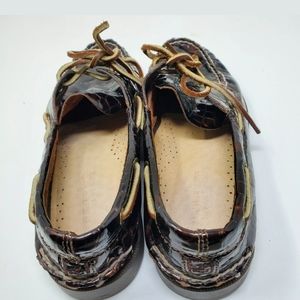 Sperry | Shoes | Sperry Top Sider Patent Leather Brown Croc Loafer ...